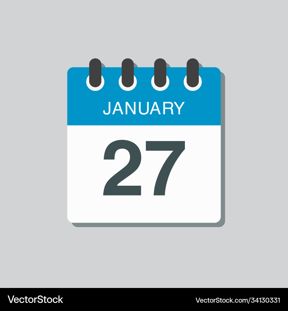 Icon day date 27 january template calendar page Vector Image