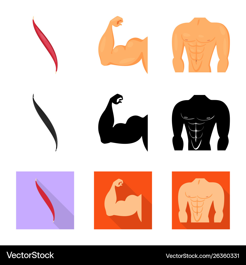 Isolated object fiber and muscular sign Royalty Free Vector