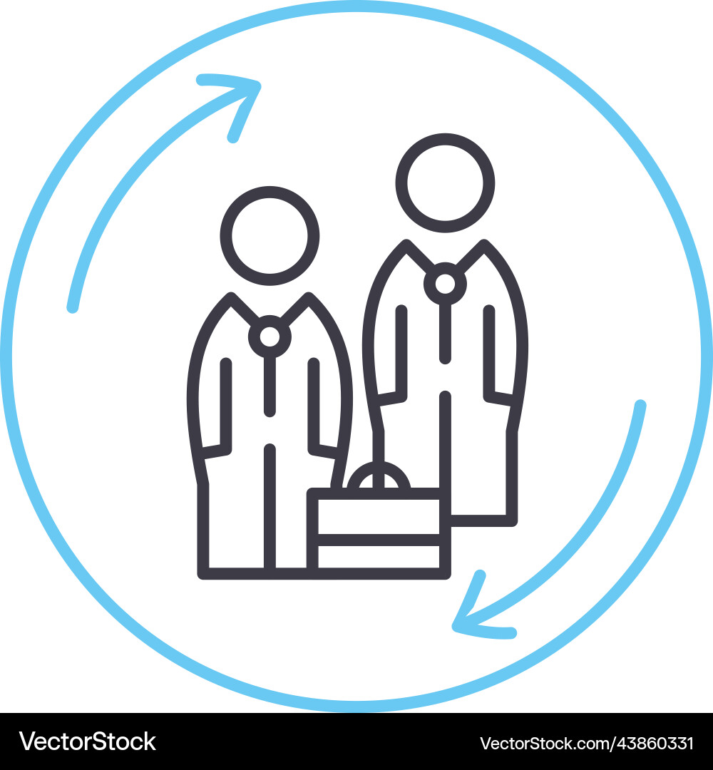 Job rotation line icon outline symbol Royalty Free Vector