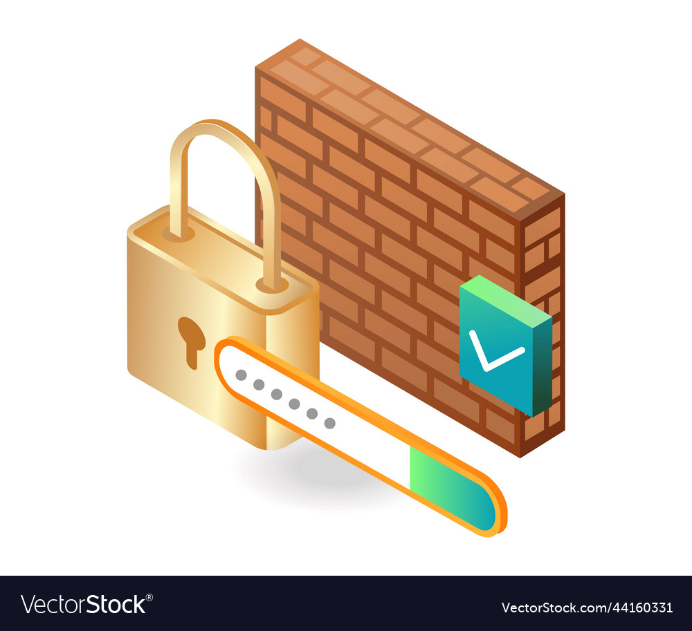 Server data virus security wall Royalty Free Vector Image