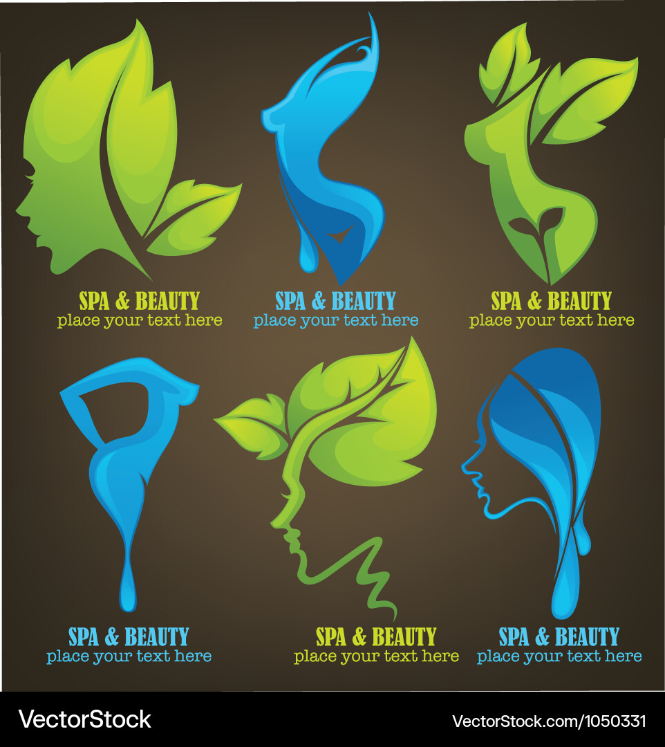 Spa cosmetic and body care collection Royalty Free Vector