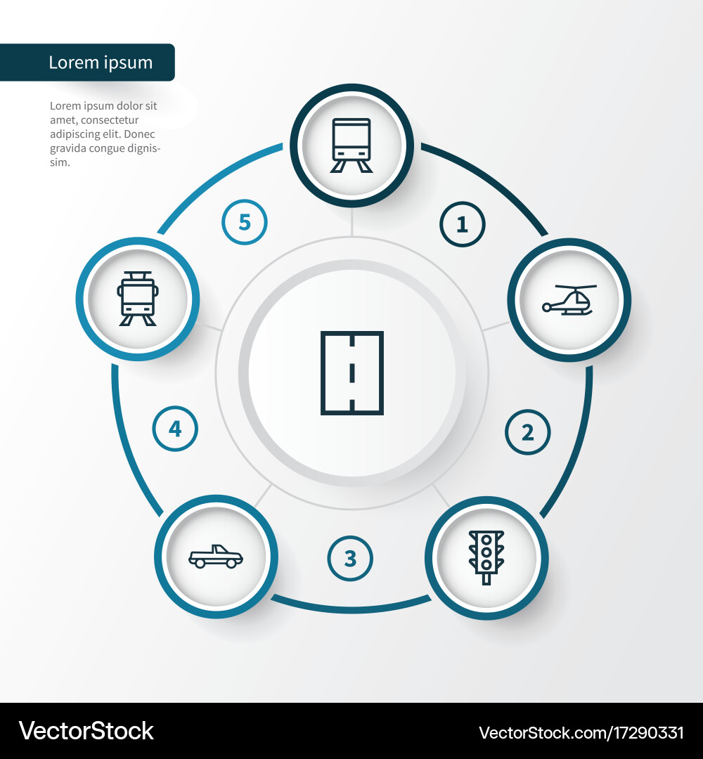 Transportation outline icons set collection Vector Image