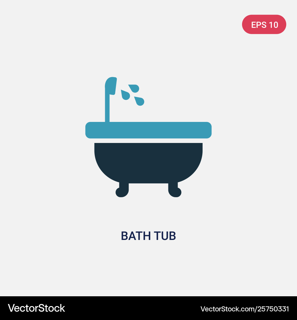 Two color bath tub icon from tools and utensils Vector Image