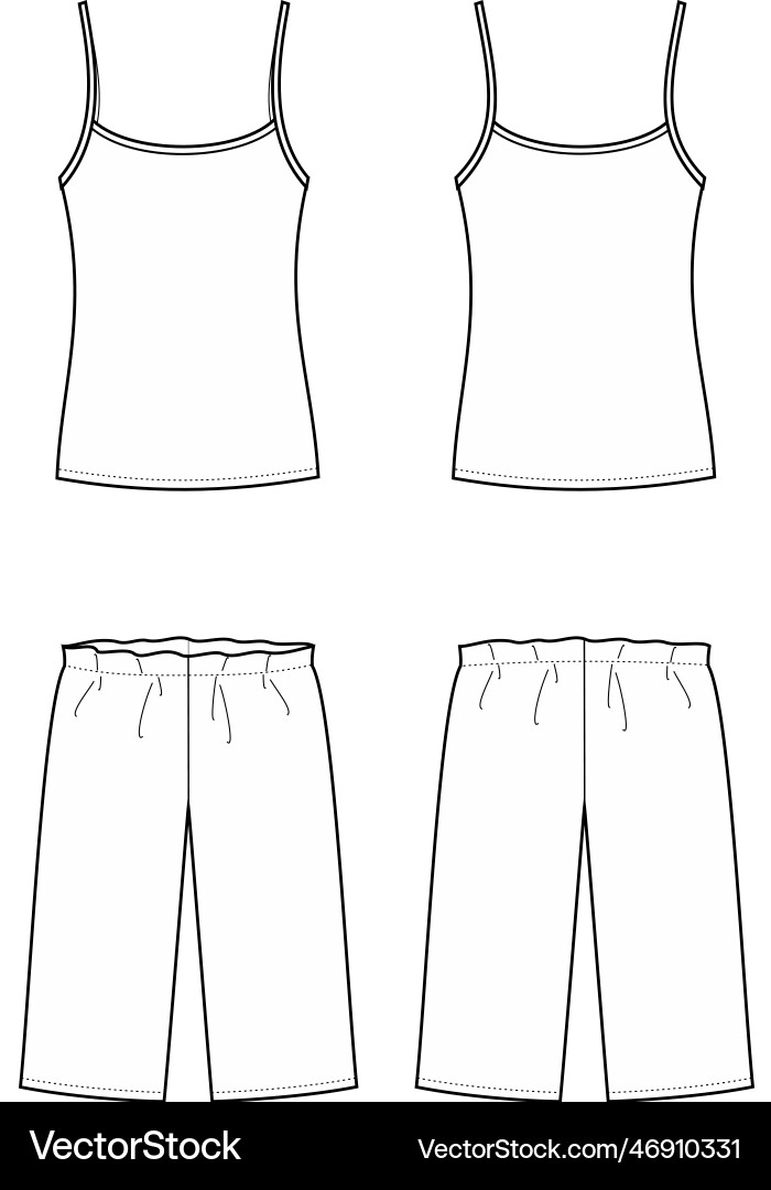 Womens home strap top and shorts Royalty Free Vector Image