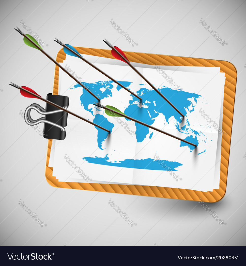 World map with arrows Royalty Free Vector Image