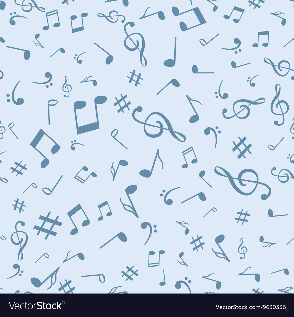 Abstract music notes seamless pattern background Vector Image