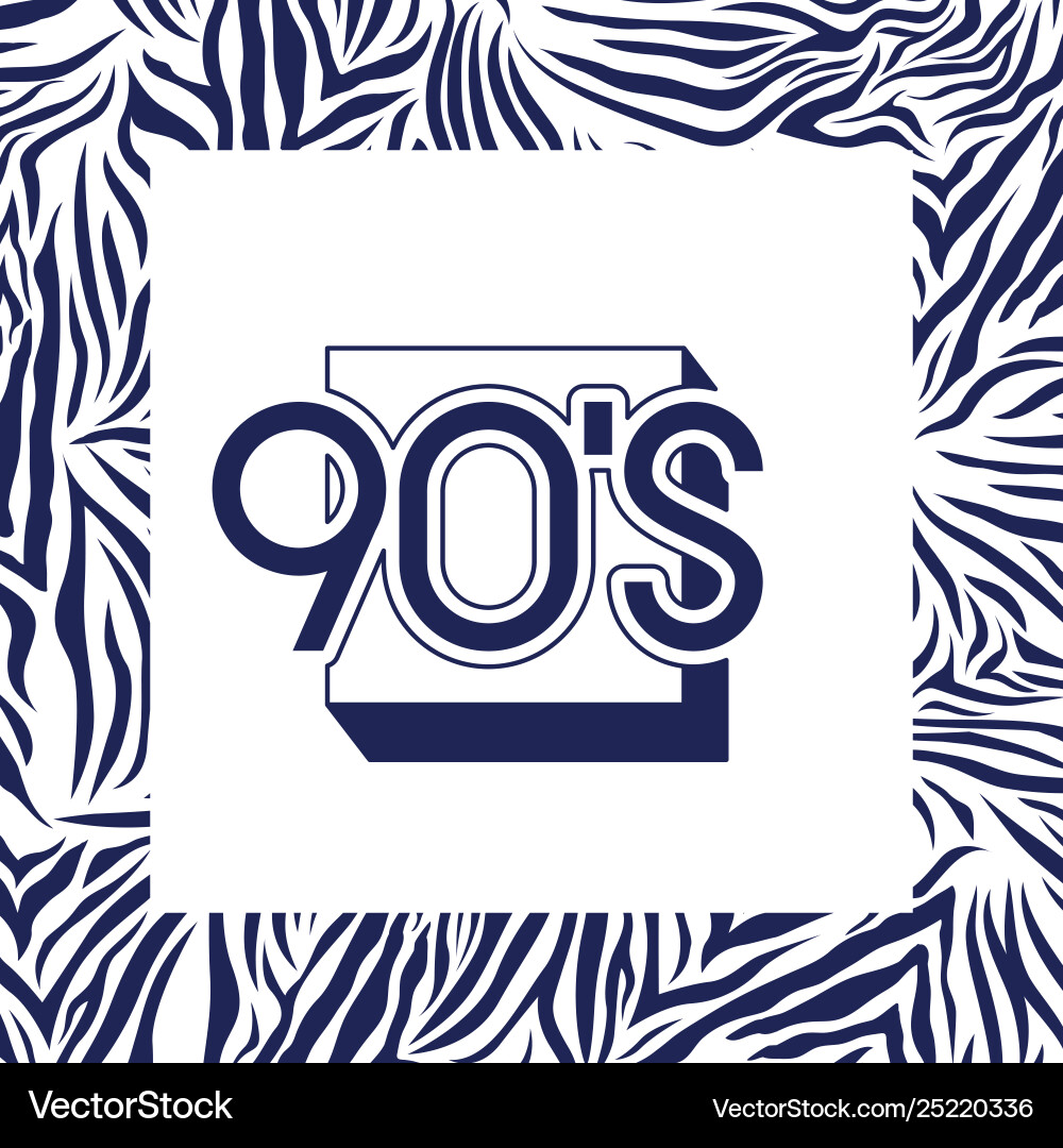 Animal print pattern ninetys style with number 90 Vector Image