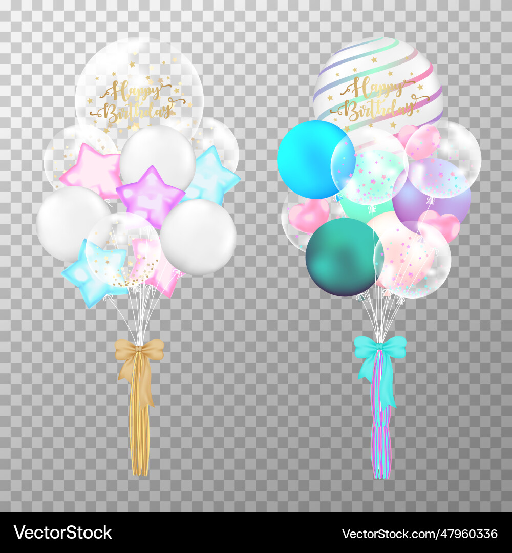 Balloons birthday on transparent background Vector Image
