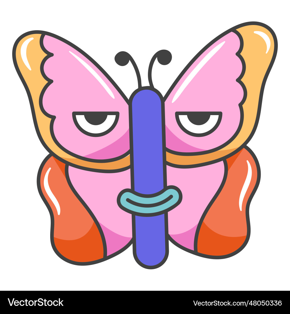 Colorful butterfly cartoon Royalty Free Vector Image