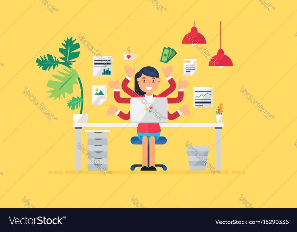 Creative tech workspace Royalty Free Vector Image