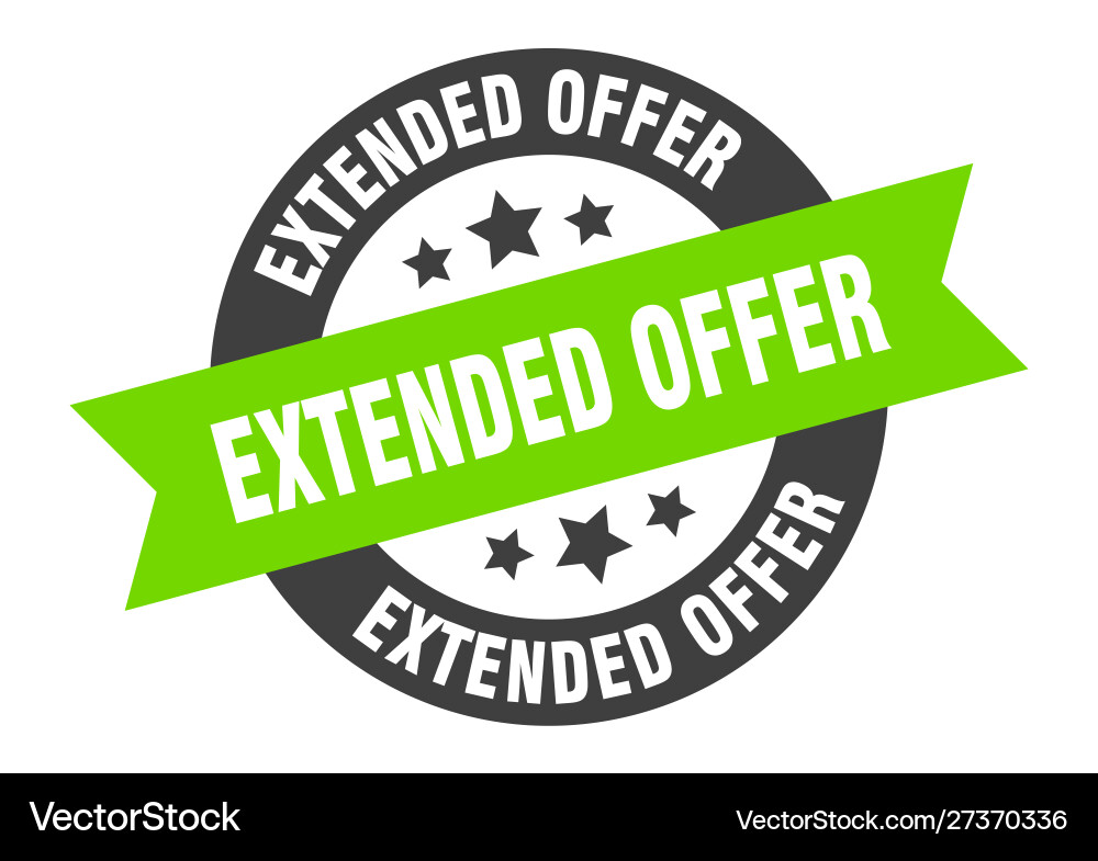 Extended offer sign black-green Royalty Free Vector Image
