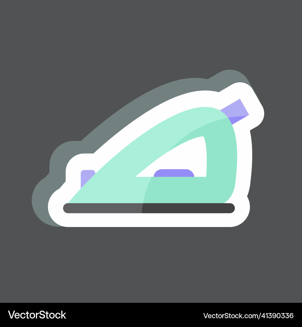 Iron sticker in trendy isolated on black Vector Image