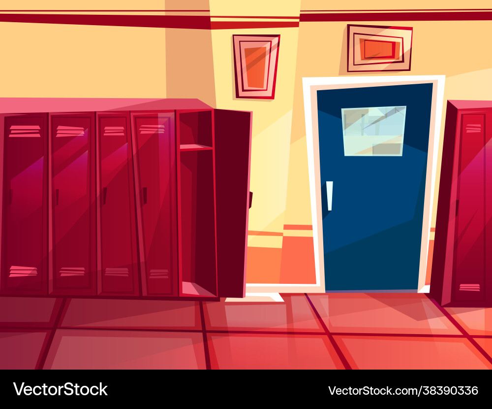 Locker room gym cartoon Royalty Free Vector Image