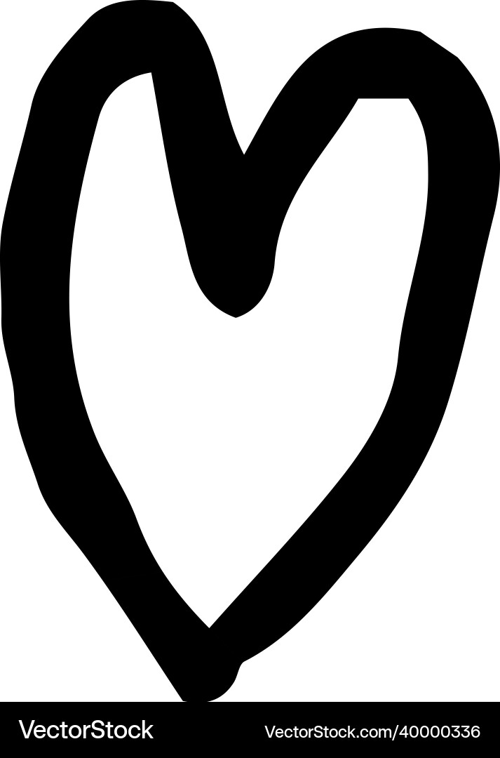 Monochrome heart graffiti drawn by a child Vector Image