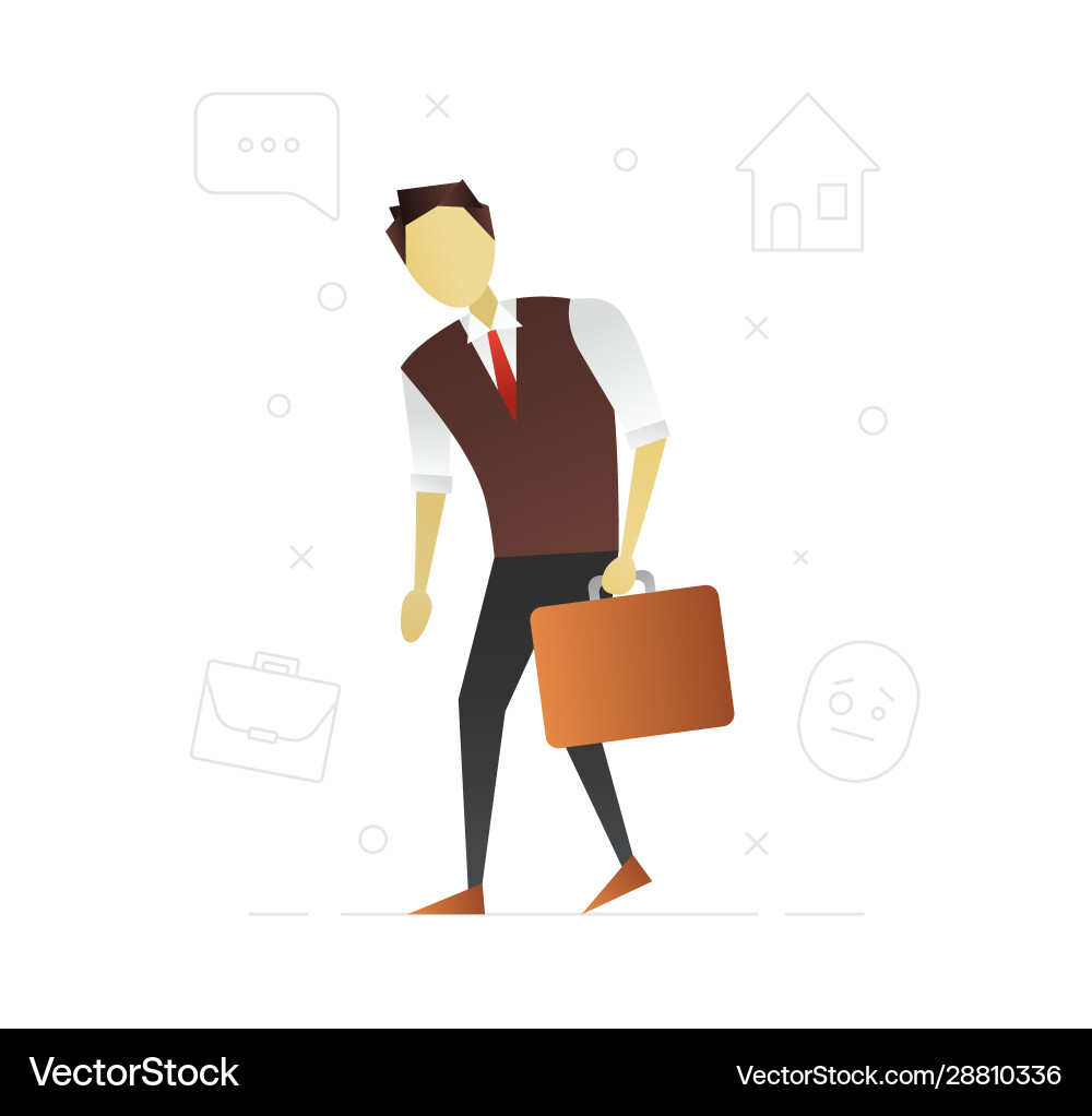 Tired office worker flat character design sad Vector Image