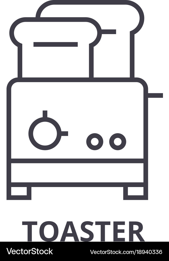 Toaster line icon outline sign linear symbol Vector Image