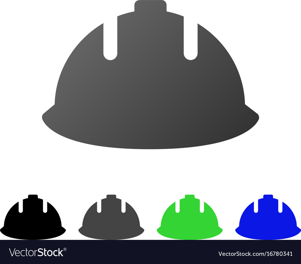 Builder helmet flat gradient icon Royalty Free Vector Image