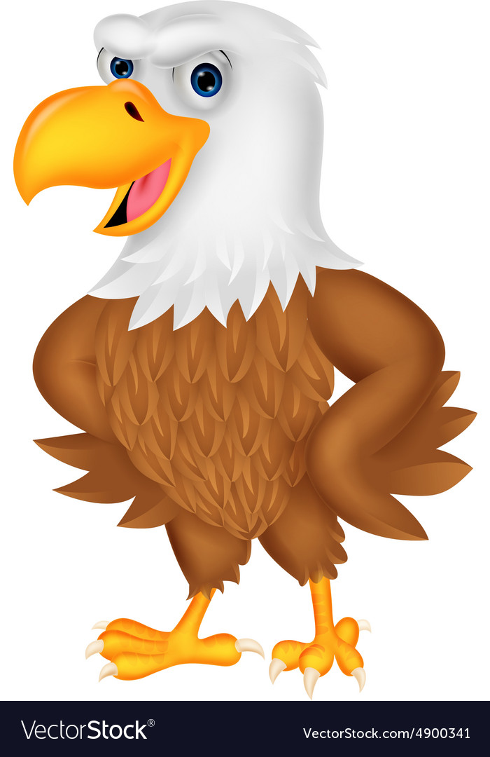 Cartoon eagle posing Royalty Free Vector Image