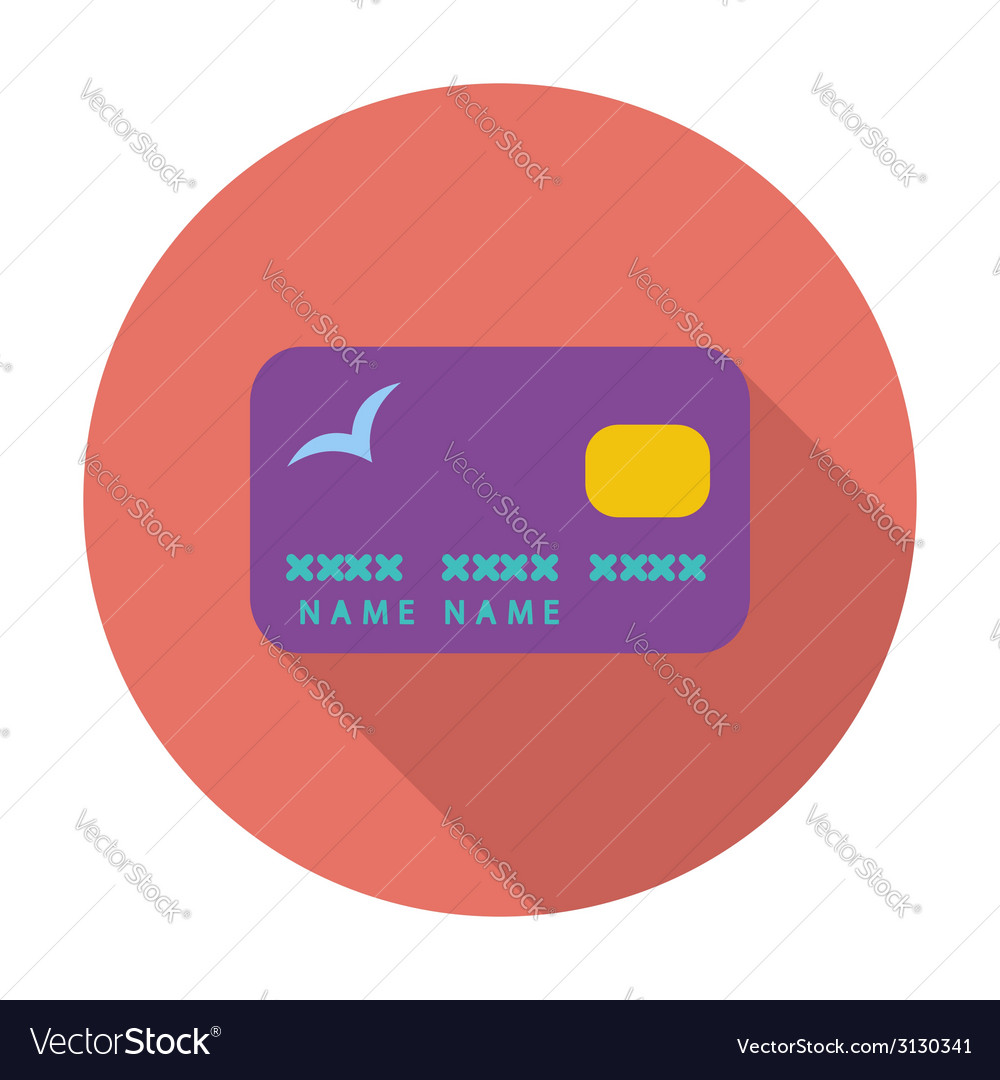 Credit card single flat icon Royalty Free Vector Image Credit card single flat icon Royalty Free Vector Image
