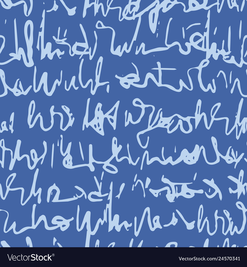 Handwritten cursive script seamless pattern Vector Image