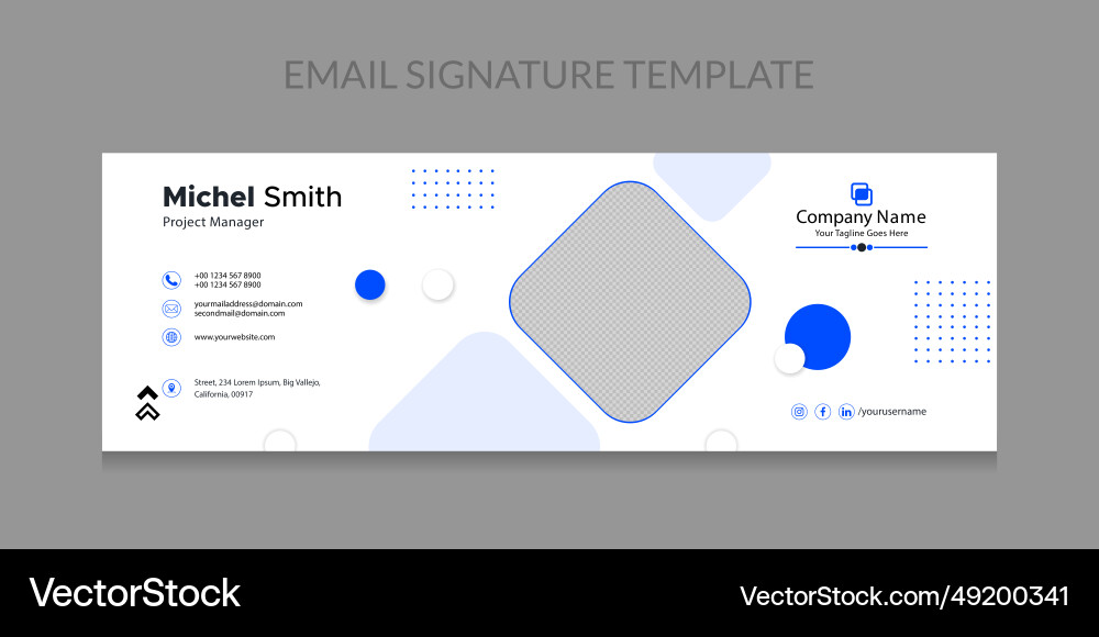 Modern and minimalist email signature or foo Vector Image