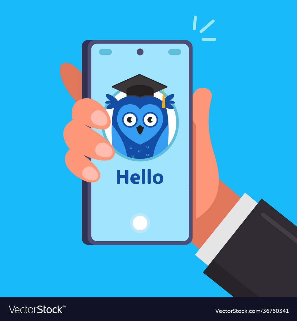 Phone app for online learning smart application Vector Image