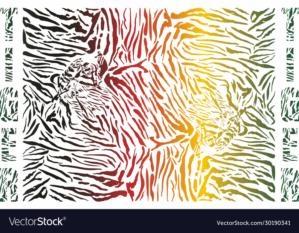 Tiger color pattern background Royalty Free Vector Image