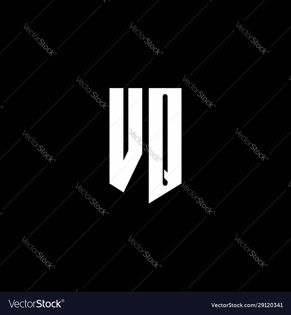 Vq logo monogram with emblem style isolated Vector Image