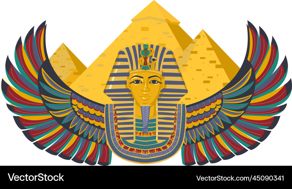 Wing egypt banner art symbol decorative ornament Vector Image