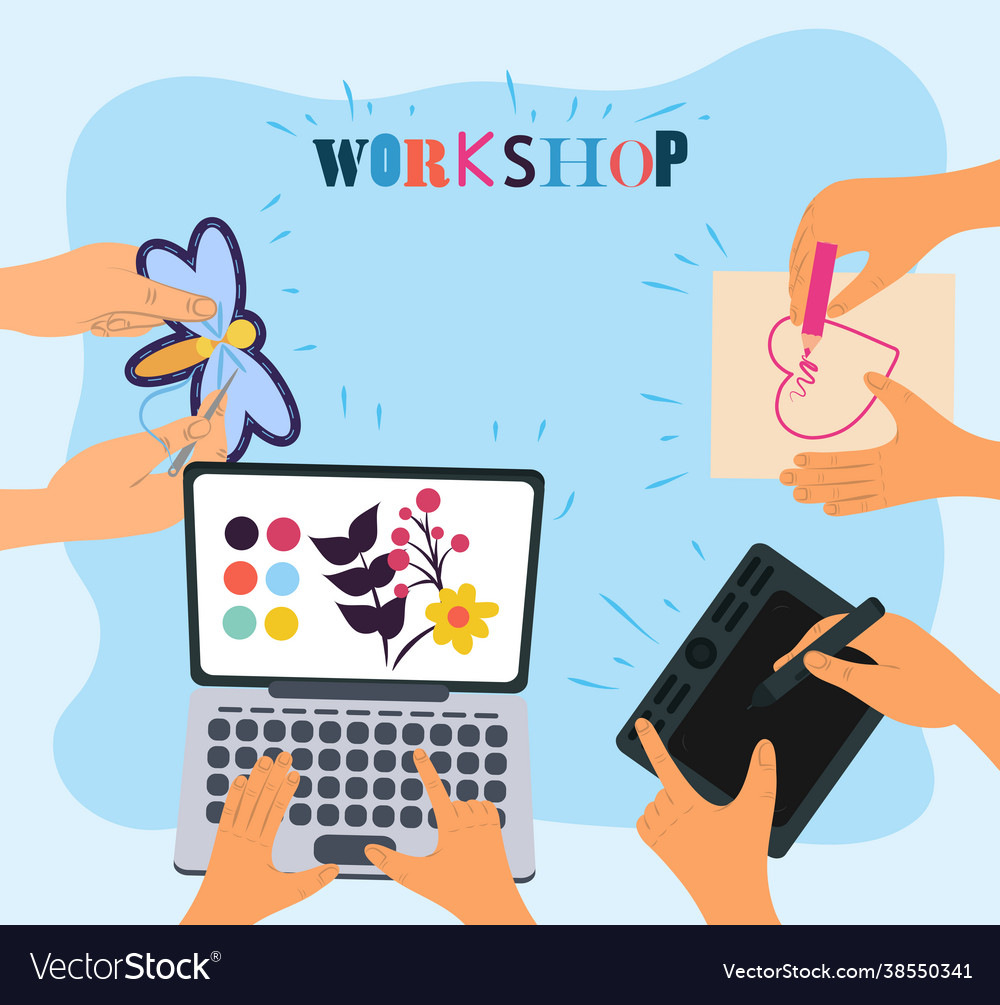 Workshop creative designs Royalty Free Vector Image