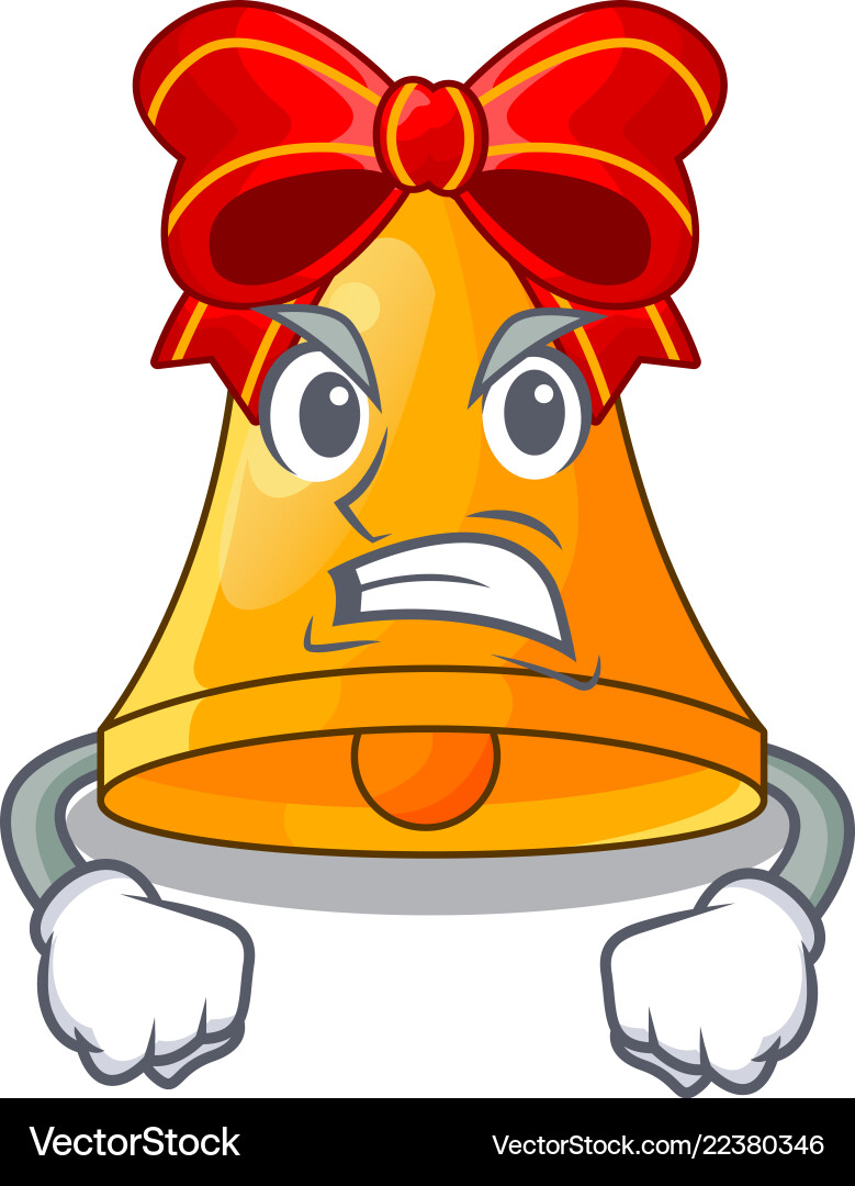 Angry cartoon christmas bells Royalty Free Vector Image