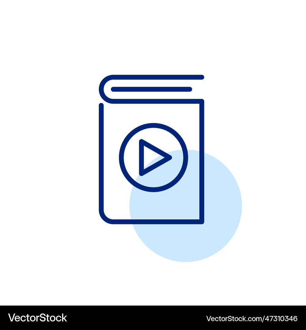 Audiobook icon book with play symbol pixel Vector Image