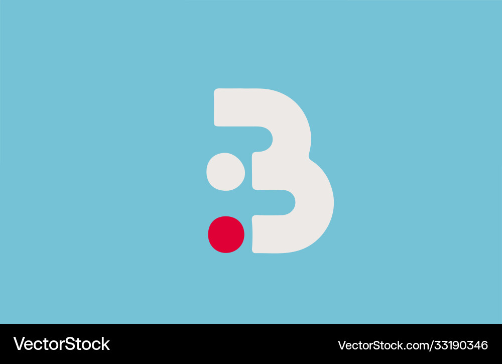 Blue white red b alphabet letter logo icon simple Vector Image