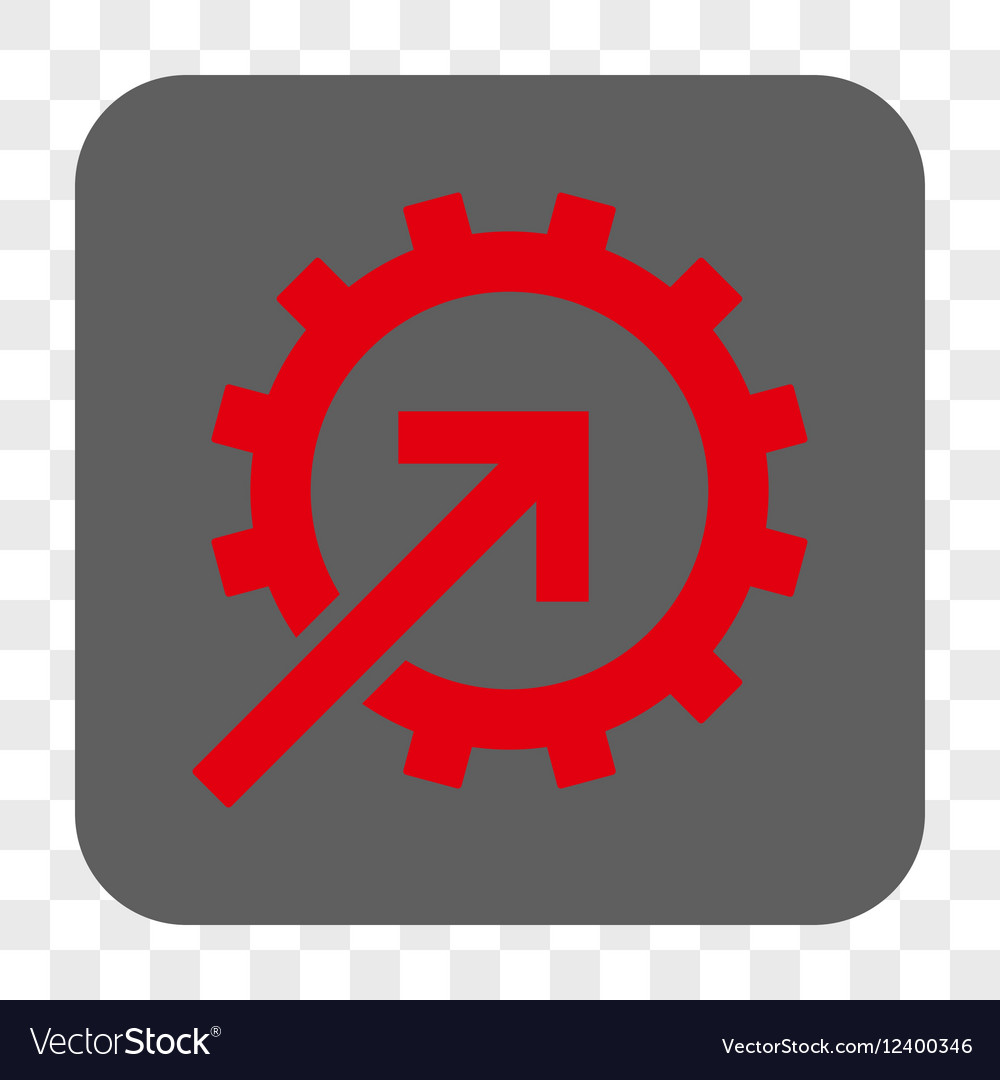 Cog integration rounded square button Royalty Free Vector