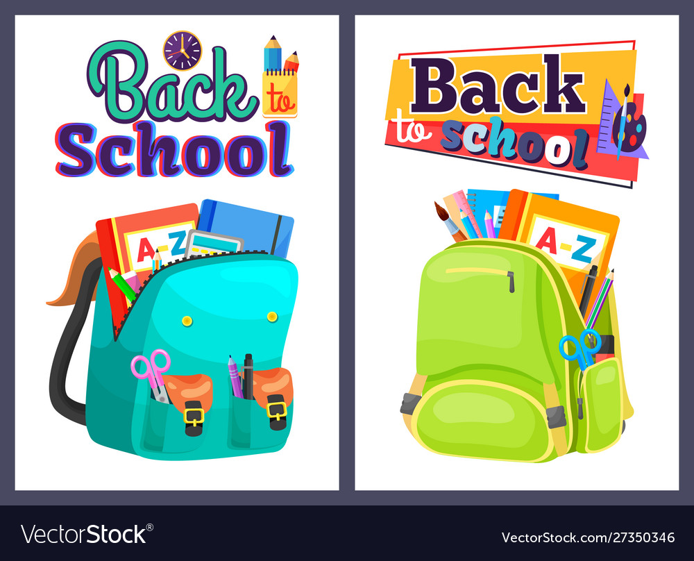 Colored school backpack back to school Royalty Free Vector