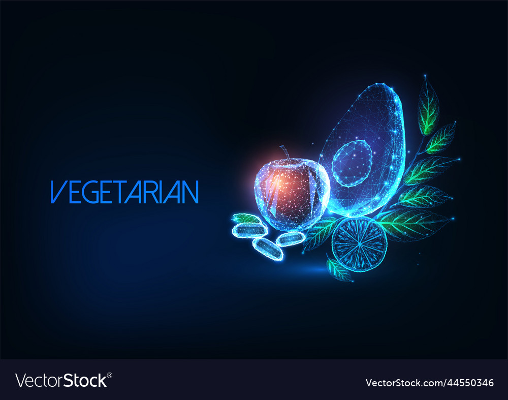 Futuristic vegetarian or vegan diet concept Vector Image Futuristic vegetarian or vegan diet concept Vector Image