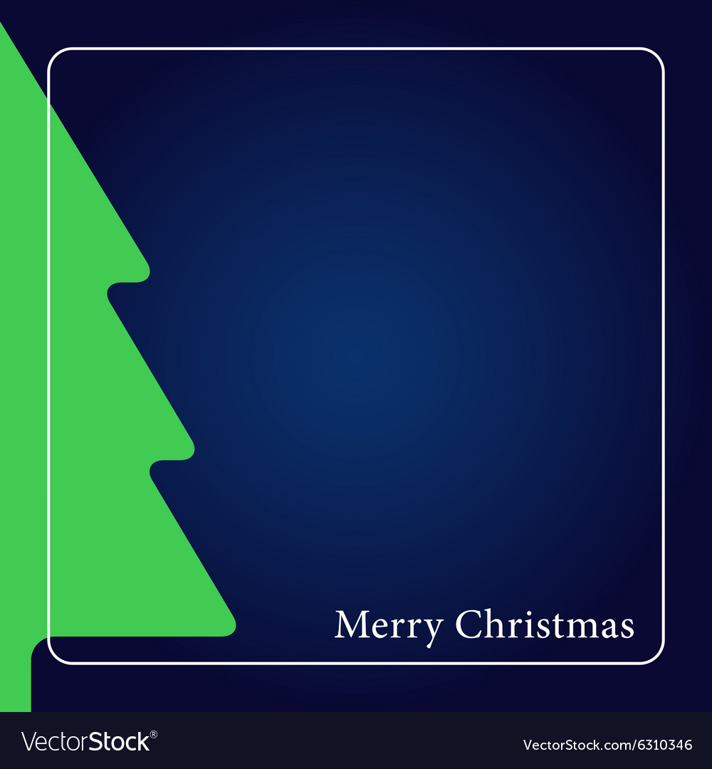 Greeting card - christmas green tree with text Vector Image