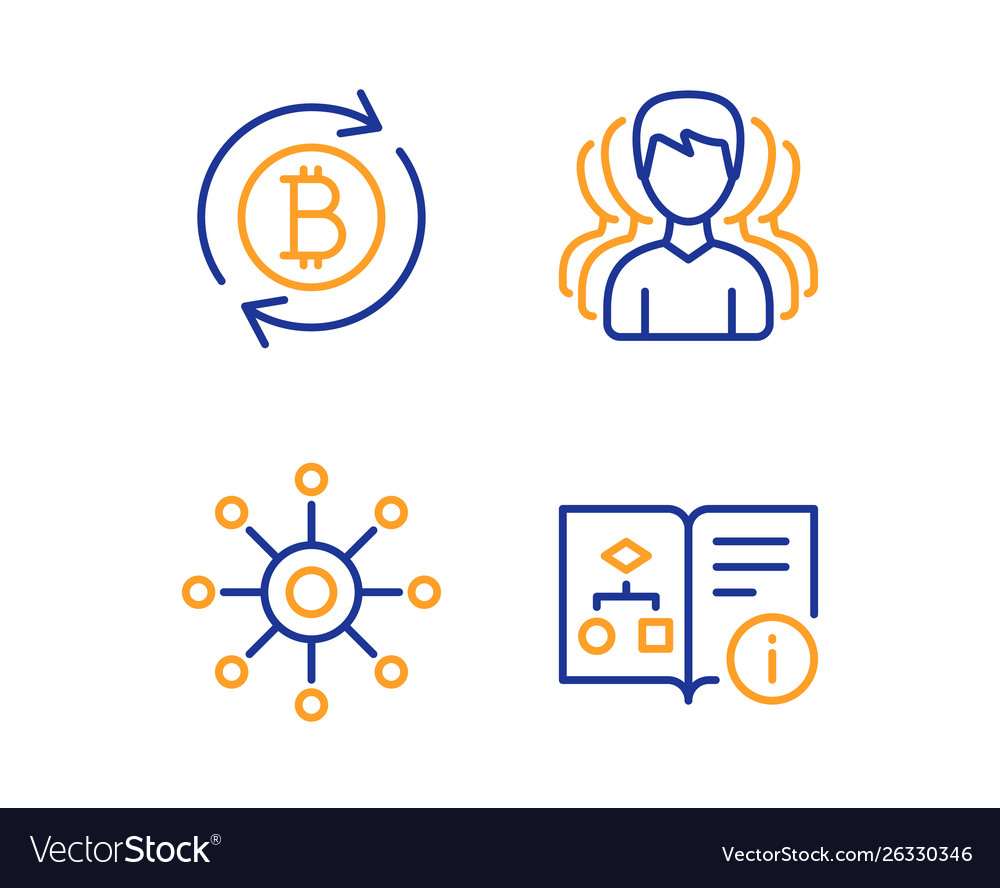 Group refresh bitcoin and multichannel icons set Vector Image