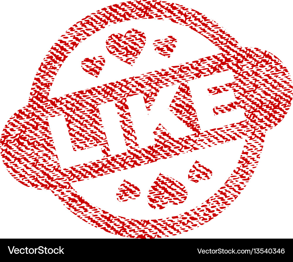 Like stamp seal fabric textured icon Royalty Free Vector