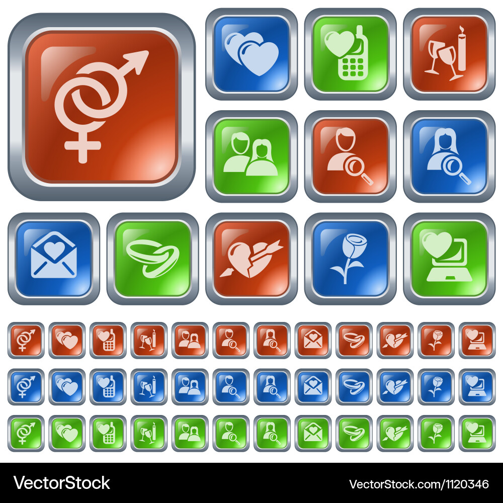 Love and dating buttons Royalty Free Vector Image