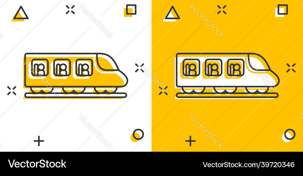 Metro icon in comic style train subway cartoon Vector Image
