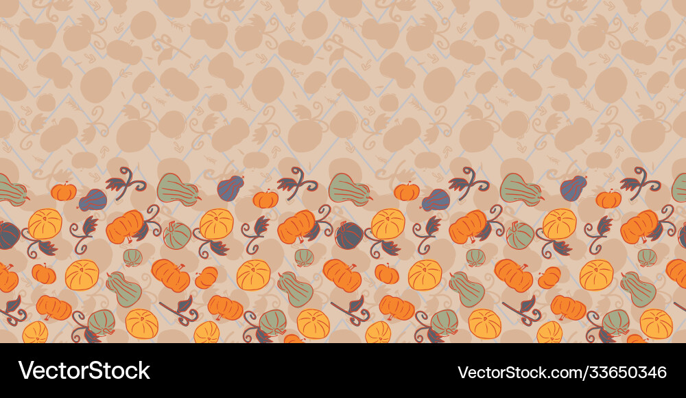 Pumpkin gourd halloween autumn frame border Vector Image