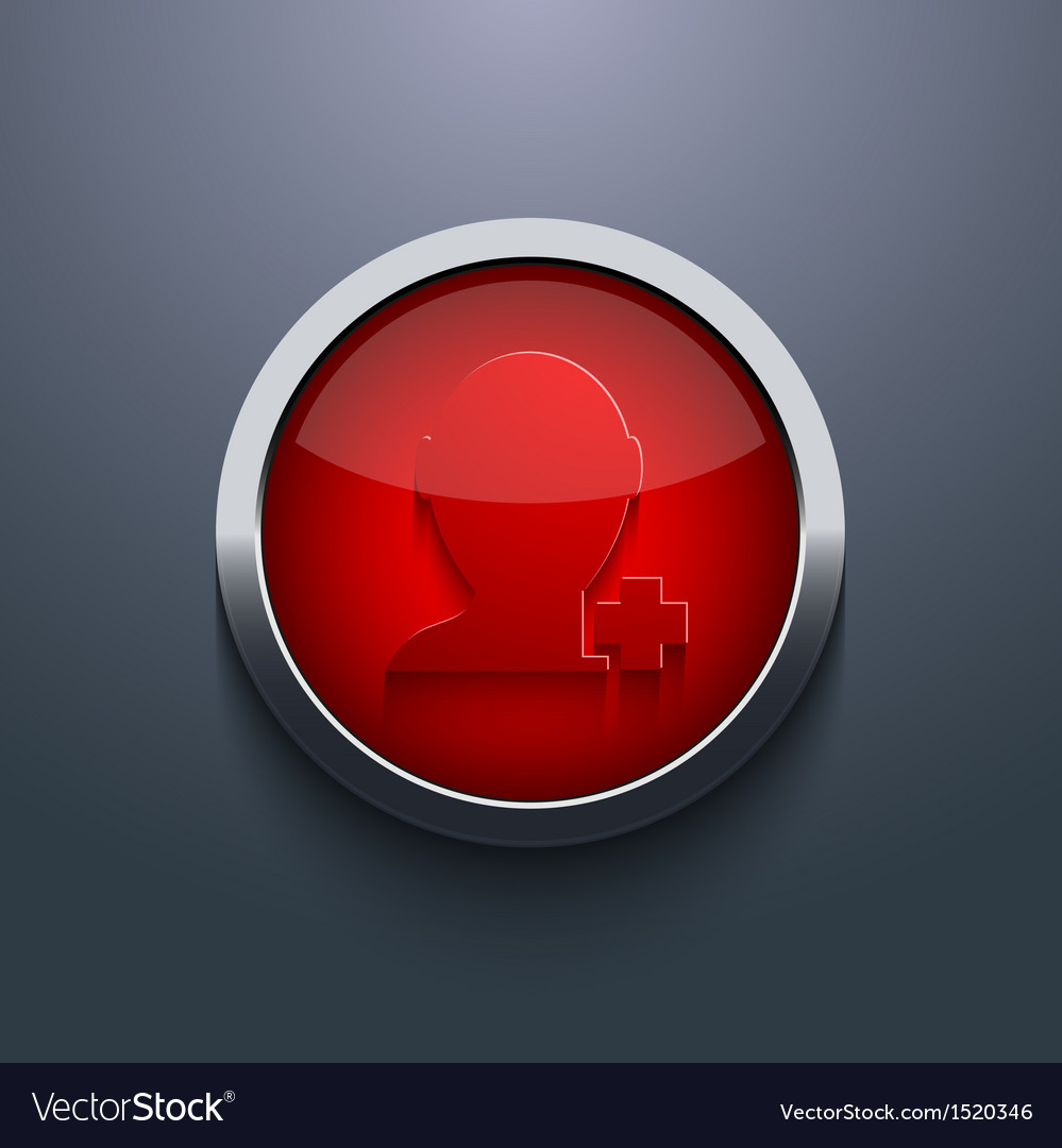 Red circle button eps10 Royalty Free Vector Image