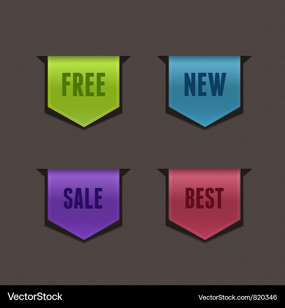 Set of 4 quality ribbons Royalty Free Vector Image