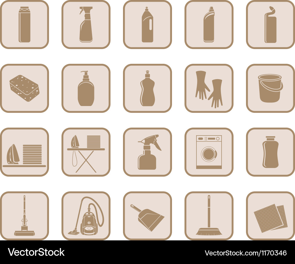 Set of icon cleaning Royalty Free Vector Image