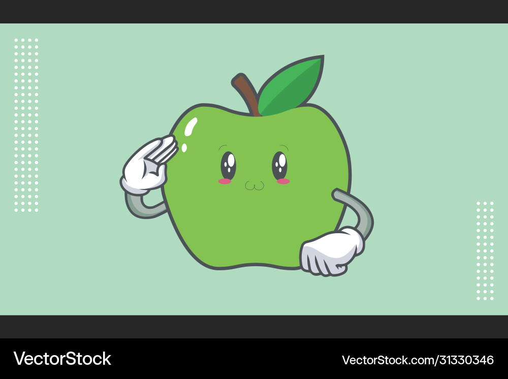 Smiling happy uwu face emotion salute hand Vector Image