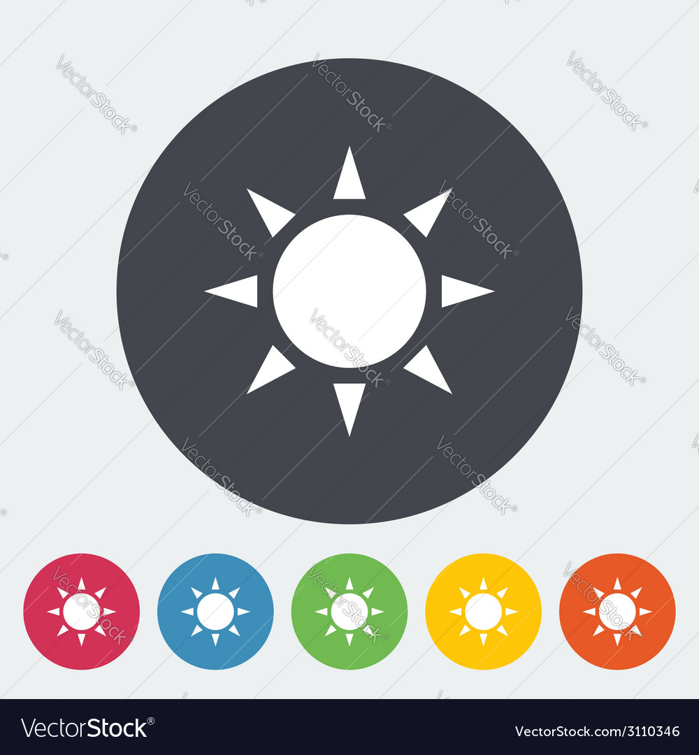 Sun single flat icon Royalty Free Vector Image