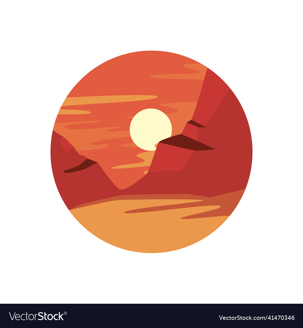 Sunset circle frame Royalty Free Vector Image - VectorStock