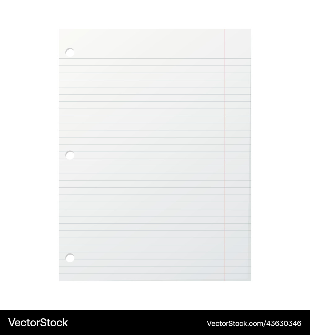 Template of a blank sheet striped school notebook Vector Image
