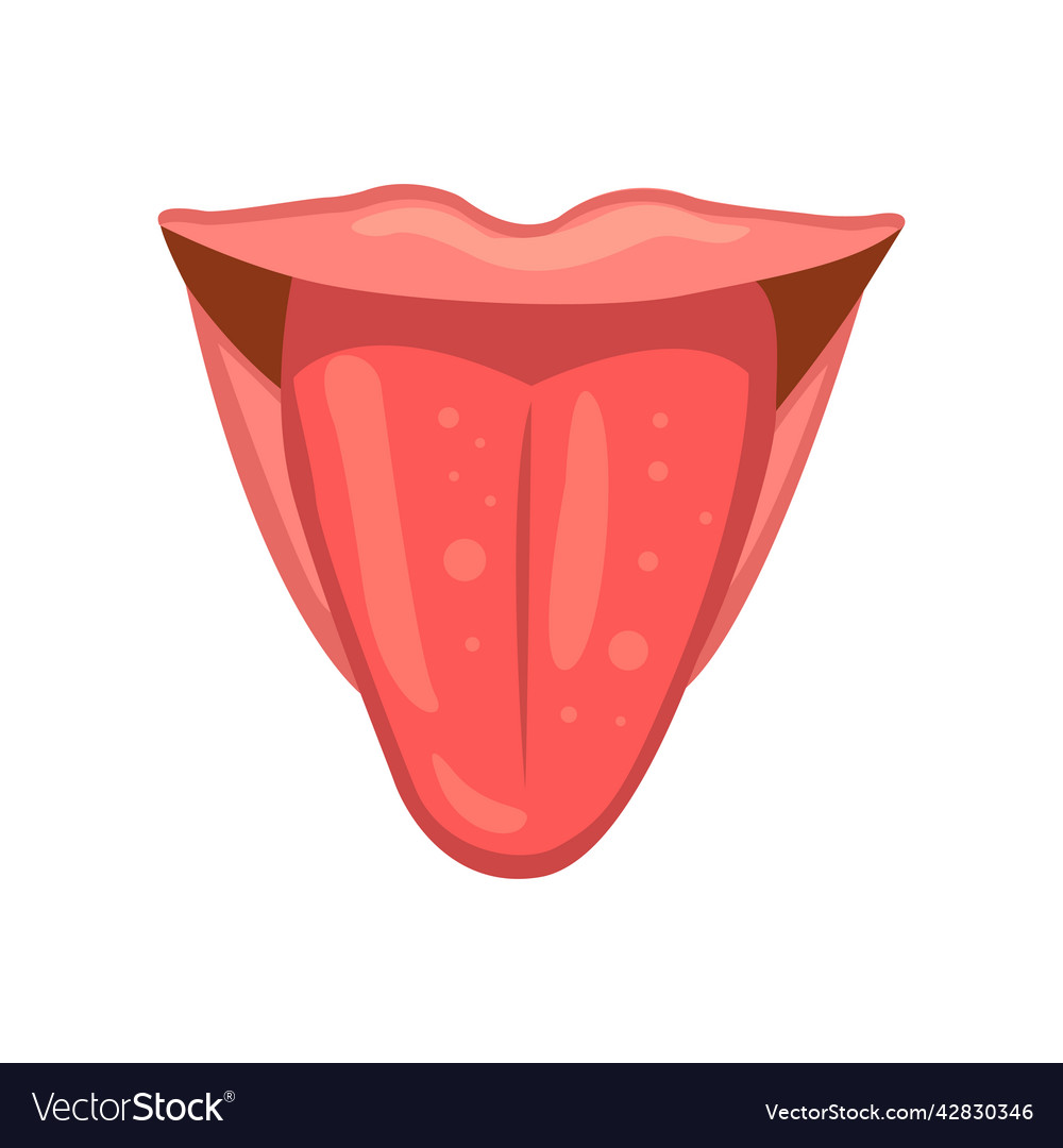 Tongue flat icon colored element from body parts Vector Image